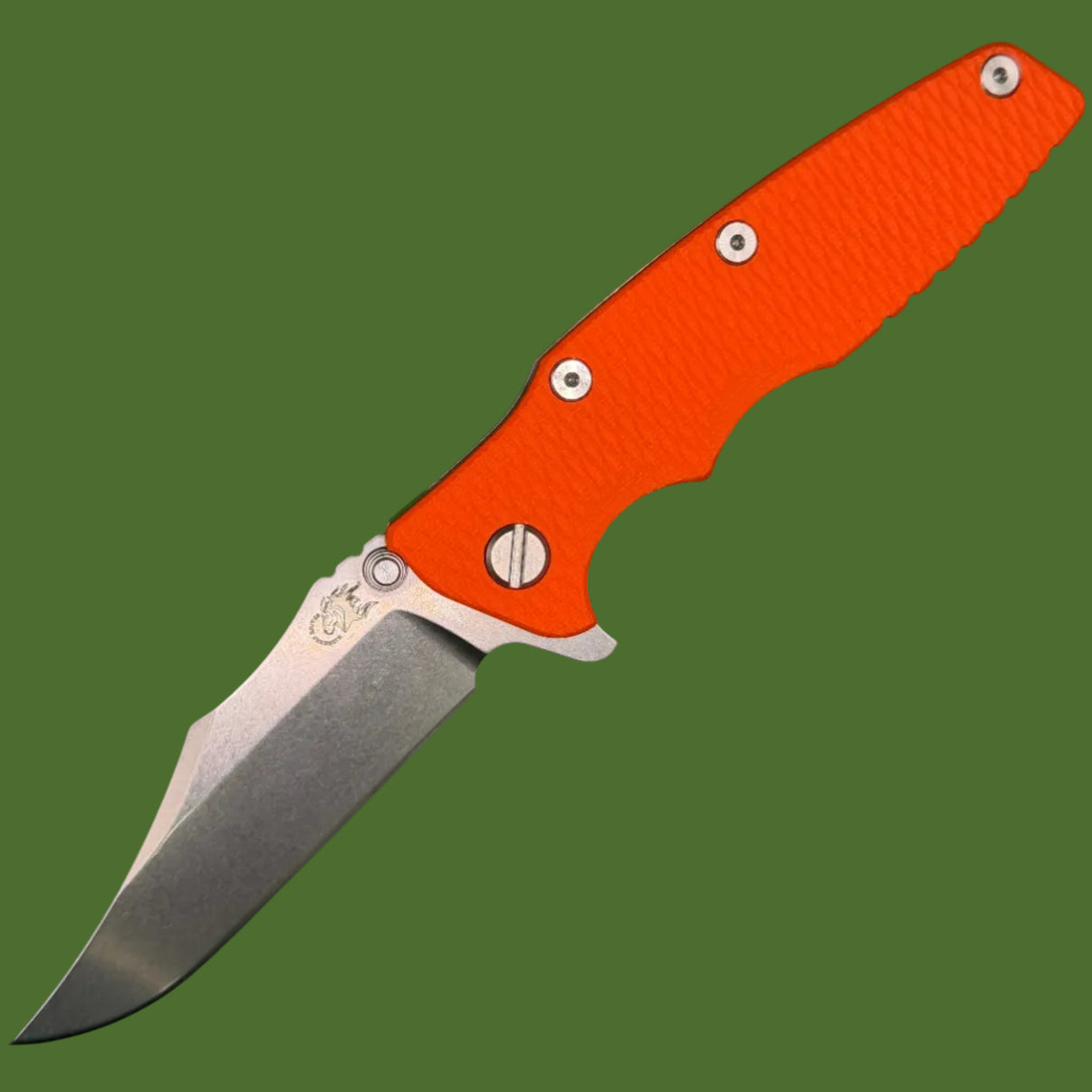 *Pre-Owned* Hinderer Eklipse 3.5” Bowie Tri-Way Stonewash Orange G-10 ...